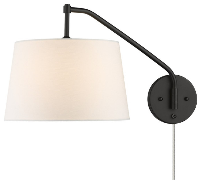Golden Ryleigh 1-Light Articulating Wall Sconce 3694-A1W BLK-MWS, Matte ...
