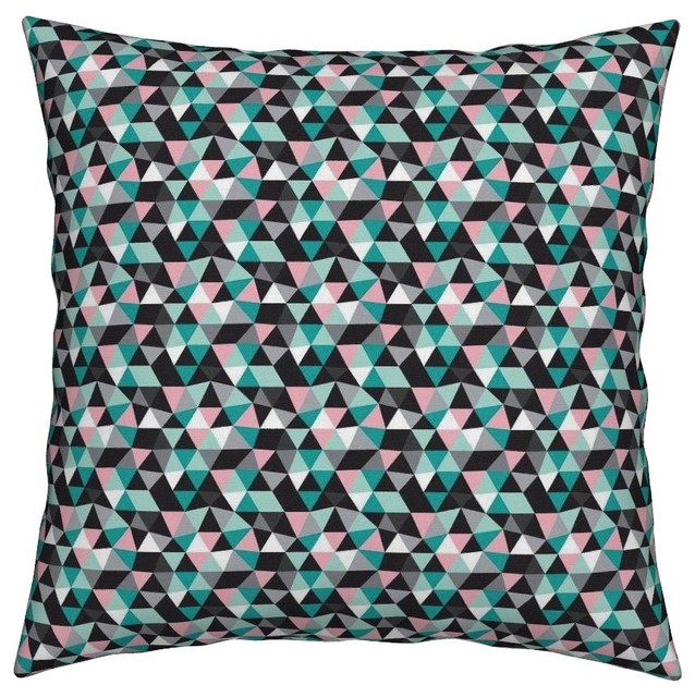 Geometric Triangle Abstract Modern Geo Mint Throw Pillow - Contemporary ...