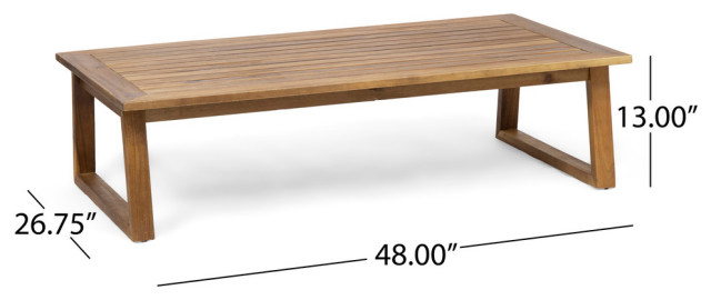 Angelia Outdoor Acacia Wood Chat Set With Coffee Table - Transitional ...