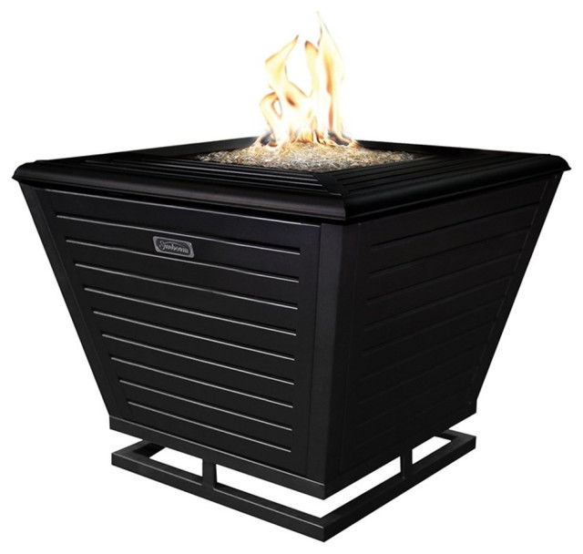 Sunbeam Pyramid Modern Style Steel Metal Fire Pit in Black Finish ...