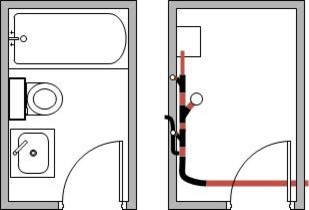 Basement Bathroom DWV layout