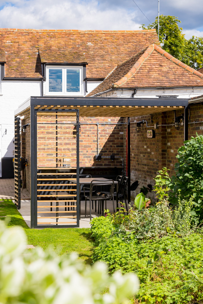 Tailor made Steel Pergola with Polycarbonate Roof & Entry Gate - Modern ...