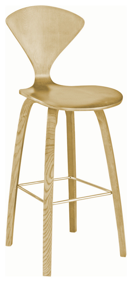 Modern Classics Wooden Bar Chair 30", Natural - Midcentury - Bar Stools ...