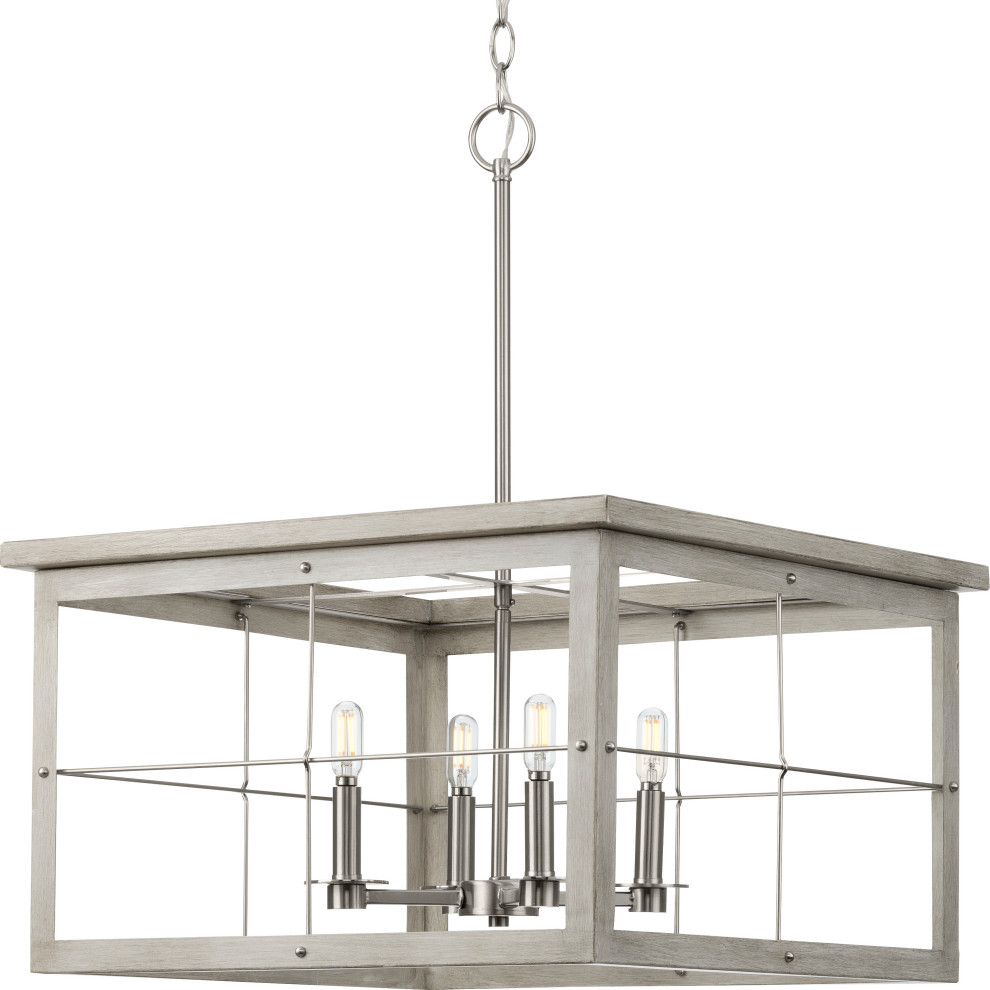 Luxury Modern Farmhouse Chandelier, Brushed Nickel - Farmhouse ...