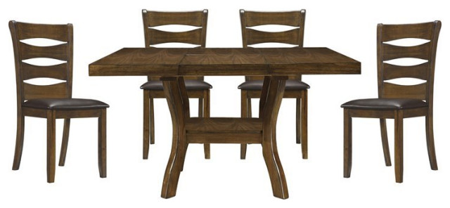 Lexicon Darla 5-piece Wood Dining Set with 1 Table and 4 Side Chairs in ...
