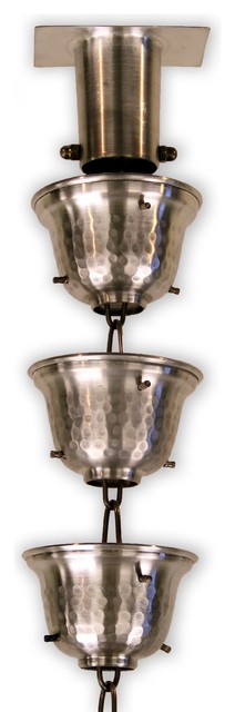 Aluminum Bells Rain Chain With Installation Kit, 10 Foot - Traditional ...