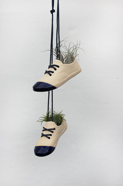 Royal Blue Shoe Pot Tip Toe - Contemporary - Indoor Pots And Planters ...