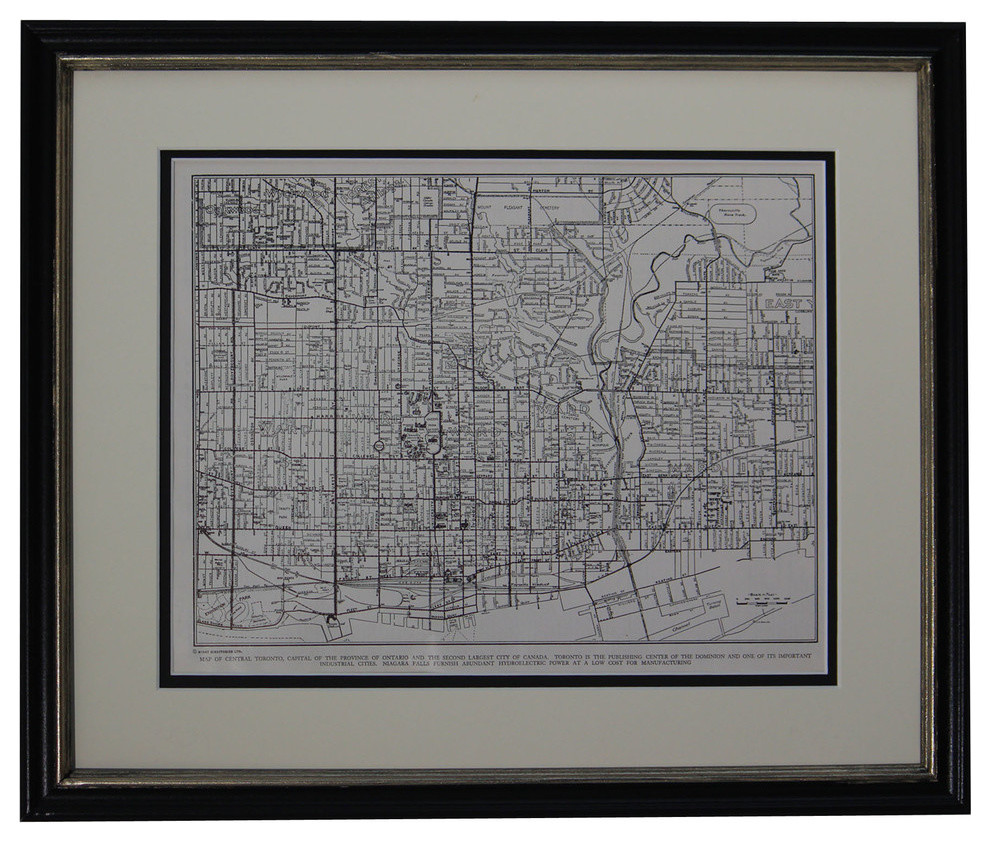 Vintage Toronto, Canada Map, Framed Original Toronto Map- Authentic ...