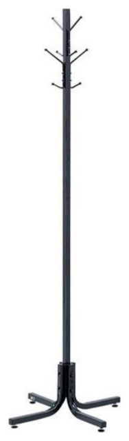 Safco Transitional Metal Office Standing Coat Rack in Black Finish ...