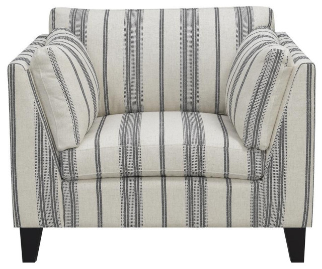 Wallace and Bay Doyle Accent Chair, Gray Stripe - Transitional ...