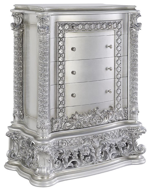 Acme Valkyrie Chest Antique Platinum Finish - Victorian - Accent Chests ...