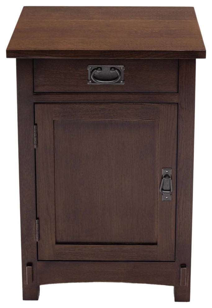 Mission / Arts and Crafts 1 Door, 1 Drawer Nightstand - Walnut ...