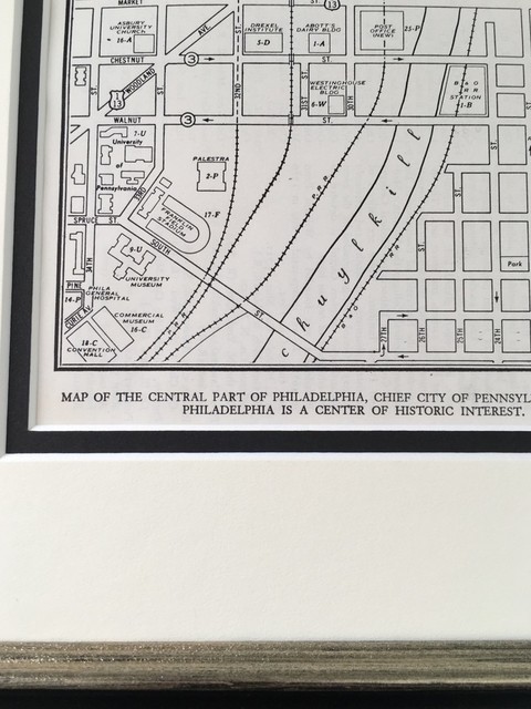 Vintage Philadelphia, PA Map, Framed Original Philadelphia Map ...