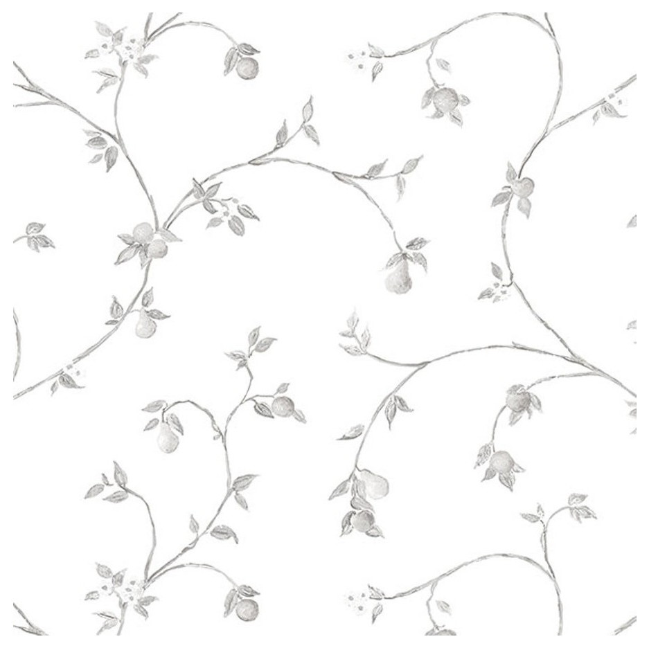 Norwall Wallcoverings CK36608 Kitchens Fruit Trail Light Grey Wallpaper ...