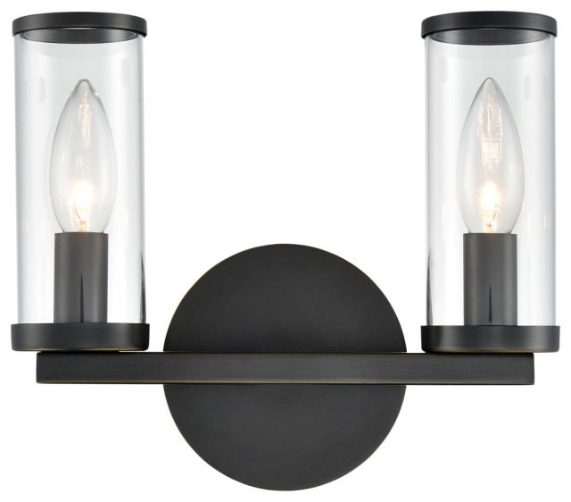 Revolve Wall/Vanity Light Fixture, Urban Bronze/Clear Glass, 10.4"Wx8.6 ...