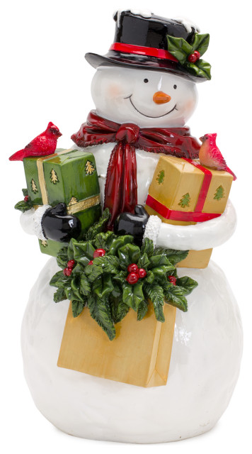 Snowman With Packages Figurine - Traditional - Holiday Accents And ...