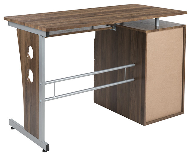 Computer Desk With 3-Drawers and Pull-Out Keyboard Tray - Contemporary ...