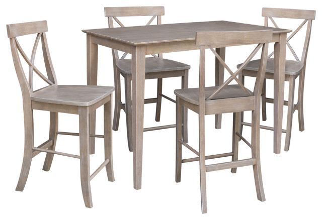 30X48 Counter Height Dining Table With 4 Counter Height Stools ...