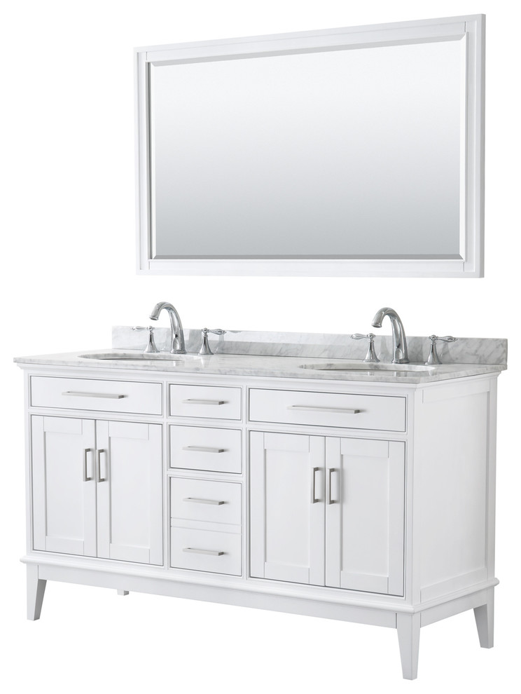 60 Inch Double Bathroom Vanity - Transitional - Bathroom Vanities And ...