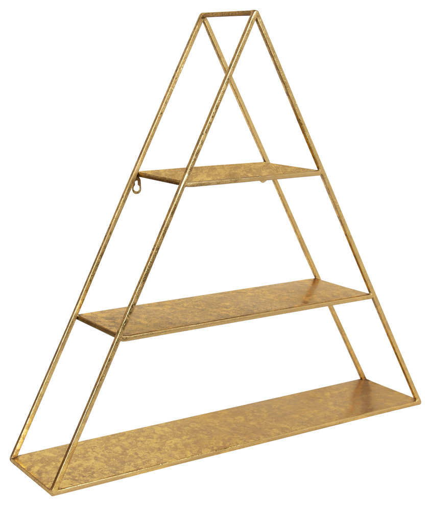 Tildan 3-Tier Triangle Floating Metal Wall Shelf, Black - Industrial ...