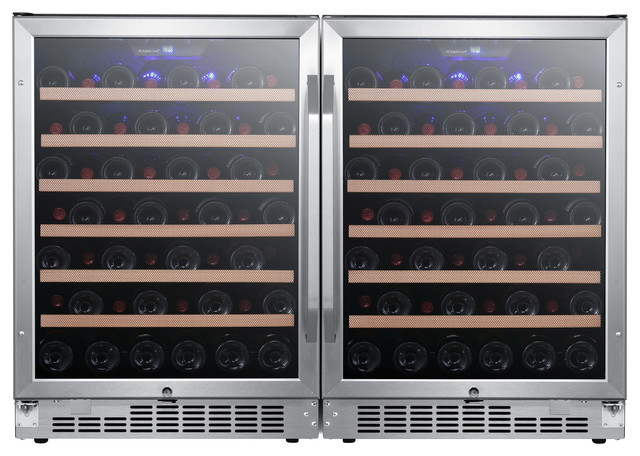EdgeStar CWR532SZDUAL 48"W 106 Bottle Built-In Side-by-Side Wine - Beer ...