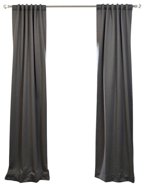 Anthracite Gray Room Darkening Curtain, Set of 2 - Transitional ...