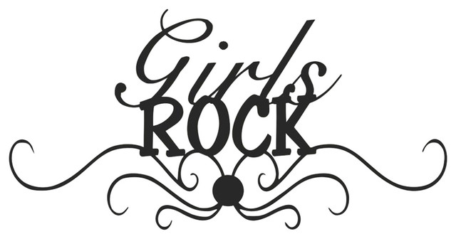 Decal Vinyl Wall Sticker Girls Rock Quote, 14"x30" - Contemporary ...