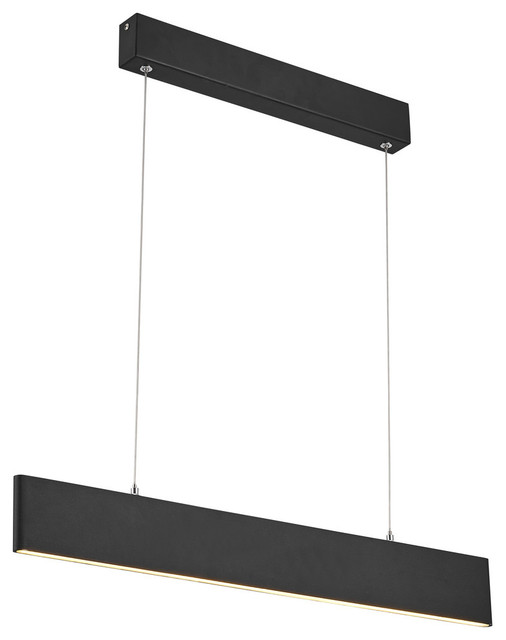 Black Thin Rectangular Frame LED Light Fixture - Modern - Kitchen ...