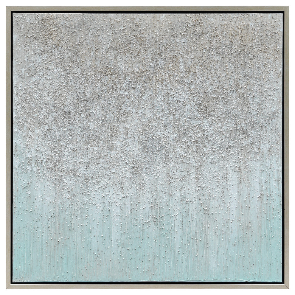 Silver Field Textured Metallic Hand Painted Abstract Wall Art by Martin ...