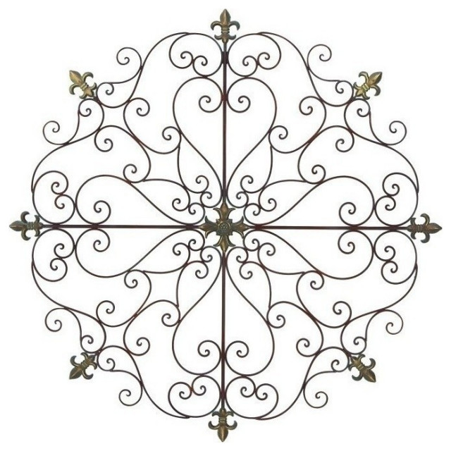 Rustic Brown Metal Wall Decor 44567, 42" x 1" x 42" - Mediterranean ...