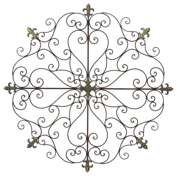 Rustic Brown Metal Wall Decor 44567, 42" x 1" x 42" - Mediterranean ...