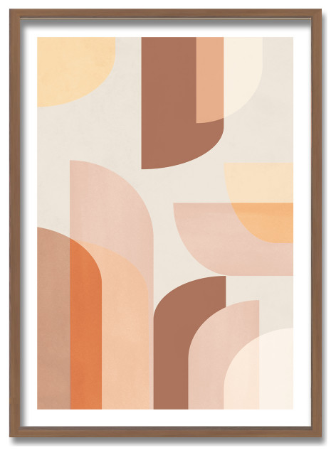 Retro Geometric Framed Print Wall Art by Kathrin Pienaar, 16"x24 ...