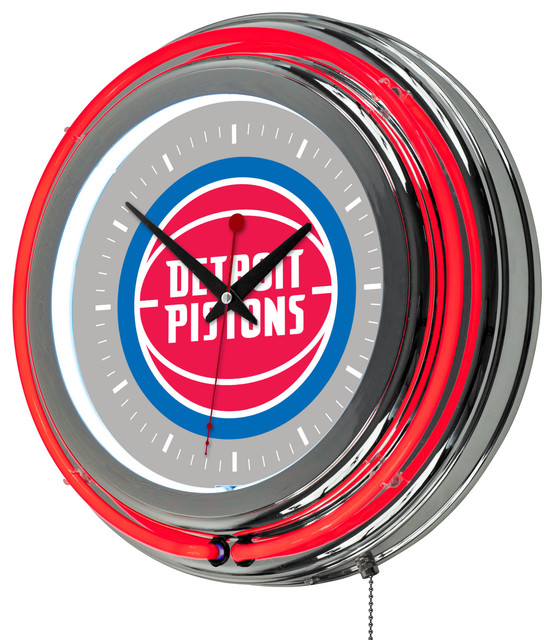 Atlanta Hawks NBA Chrome Double Ring Neon Clock - Contemporary - Wall ...
