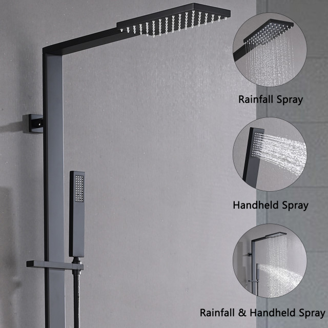 Wall mounted exposed installation shower system - Contemporary ...