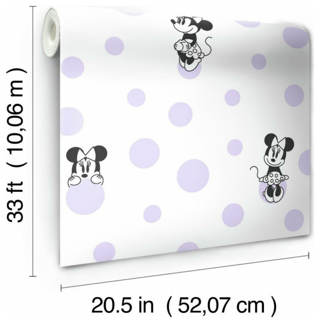 Disney Minnie Mouse Dots Wallpaper - Contemporary - Kids Wall Decor ...