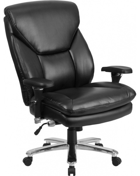 24/7 Intensive Use Big, Tall Black Leather Ergonomic Office Chair ...