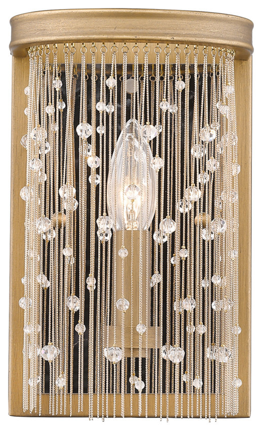 Marilyn 1-Light Wall Sconce Peruvian Gold Pearl Strands Shade ...