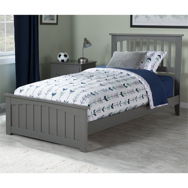 AFI Mission Twin XL Solid Wood Foundation Bed with Matching Footboard ...