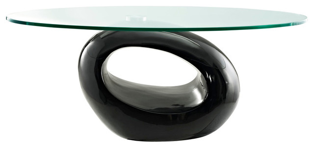 Modern Contemporary Living Room Glass Coffee Table Black - Contemporary ...