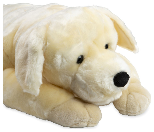 Yellow Labrador Retriever Plush Cuddle Animal Body Pillow - Traditional ...