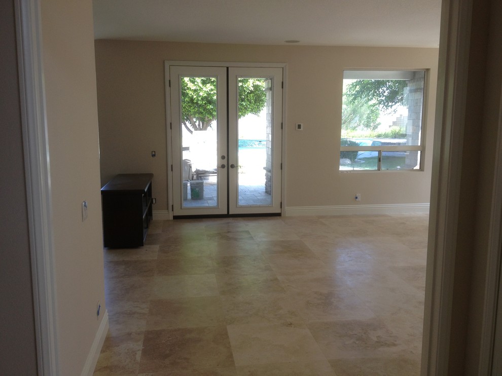 Camino de Bryant full remodel, honed and filled mud set travertine ...