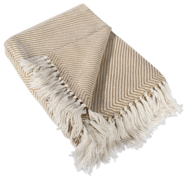 Chevron Luxury Throw, Blue - Contemporary - Throws - by Design Imports ...