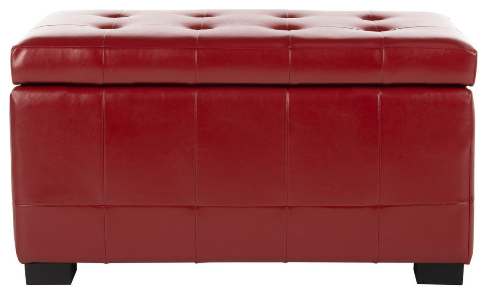 Barron Small Storage Bench, Red - Contemporary - Accent And Storage ...