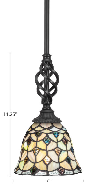 Elegante Mini Pendant Shown In Matte Black Finish With 7" Crescent Art ...