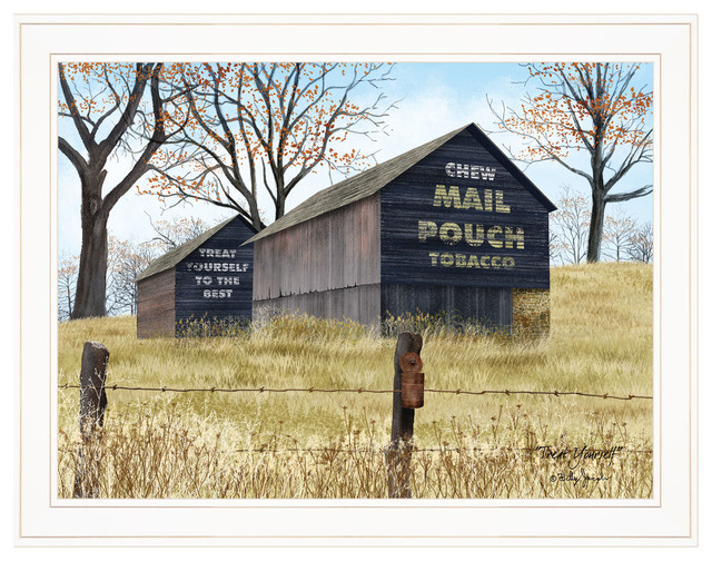 "Treat Yourself" Mail Pouch Barn by Billy Jacobs, White Frame ...
