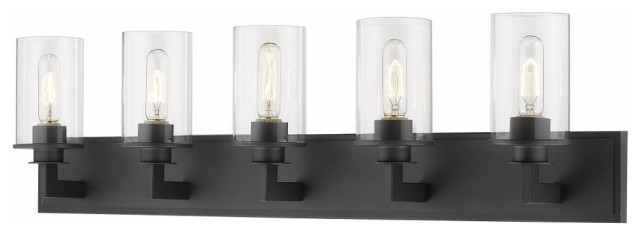 5 Light Vanity Light In Midcentury Style-10.25 Inches Tall and 38.75 ...