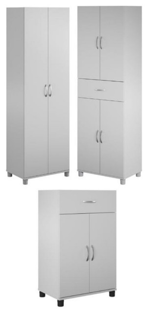 Home Square 3-Piece Set with 24" Cabinet Storage Cabinet & Base Storage ...