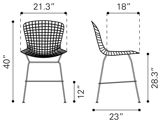 Wire Bar Chair, Set of 2 Rose Gold - Contemporary - Bar Stools And ...