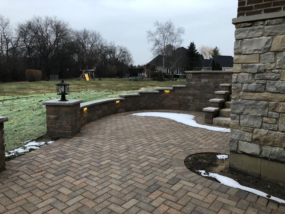 Belgard Patio with Outdoor Kitchen Design in Kildeer, IL - Traditional ...