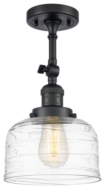 Innovations Bell LED Large Semi-Flush Mount 201F-BK-G713-LED, Matte Black - Industrial - Flush ...